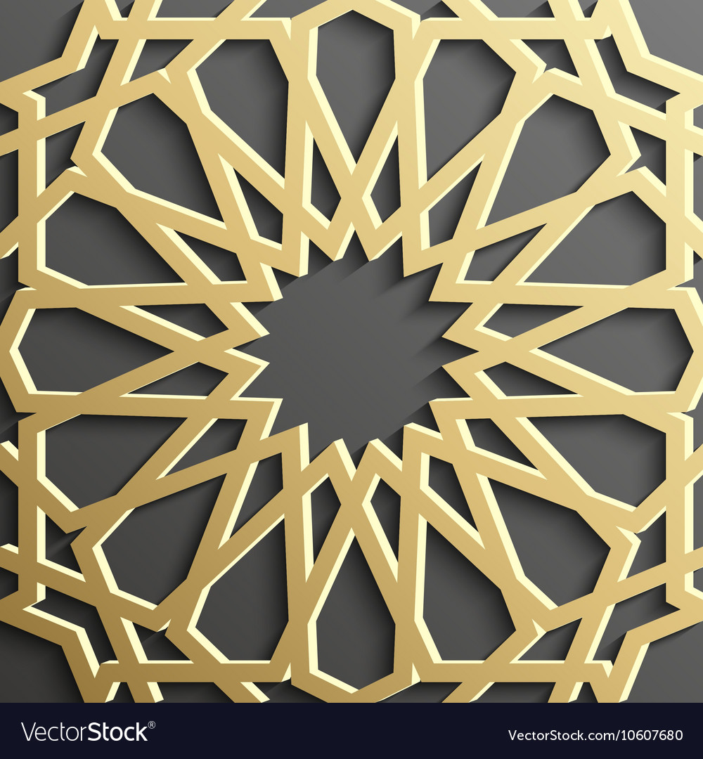 Seamless islamic pattern 3d traditional arabic Vector Image
