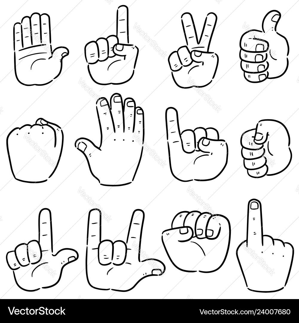 Set of cartoon hand Royalty Free Vector Image - VectorStock