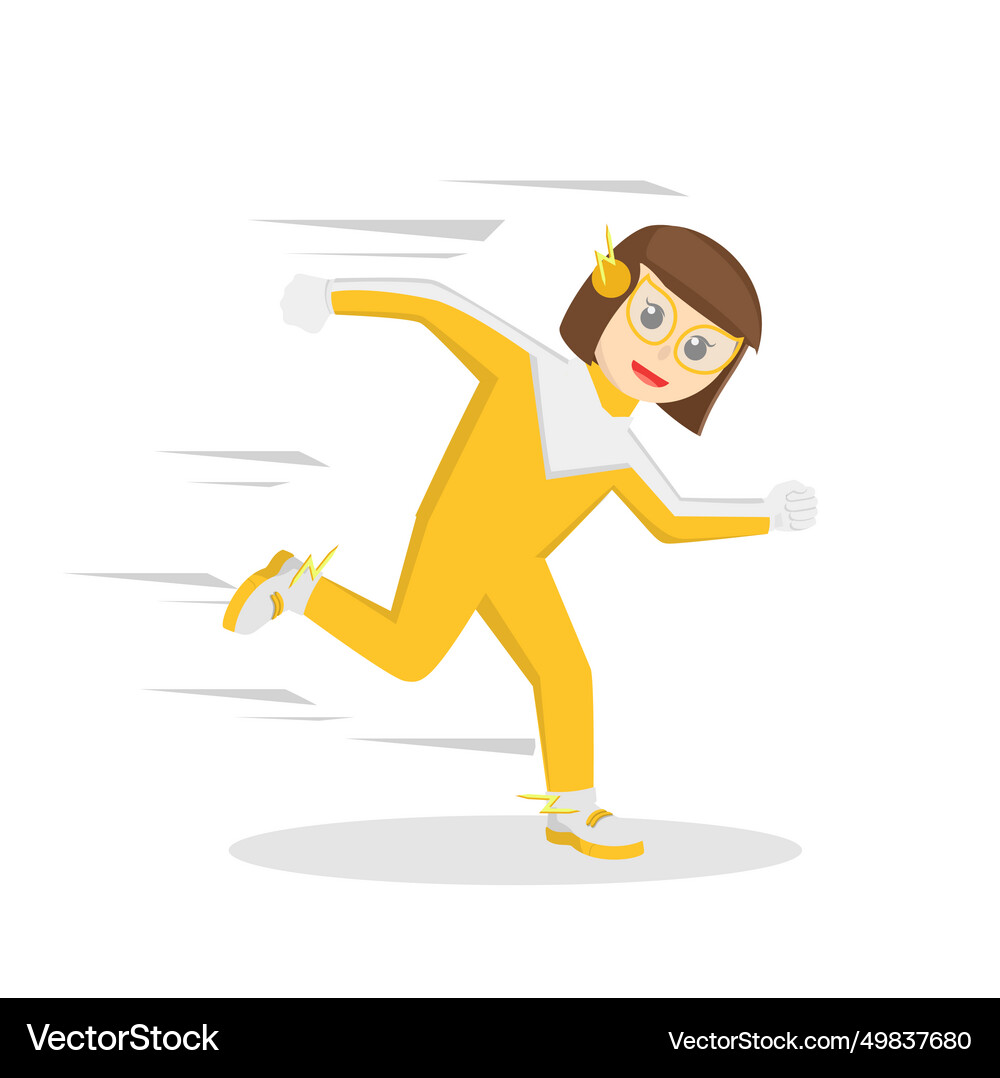 Superhero woman running fast design character Vector Image