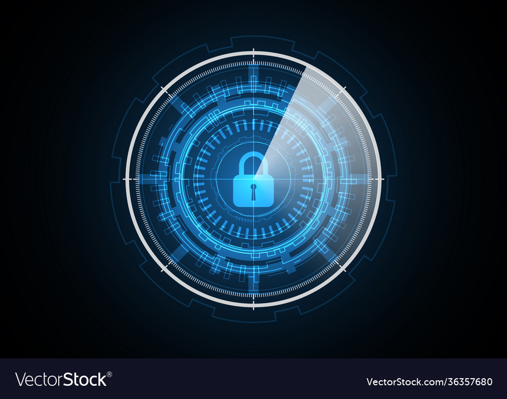 Technology abstract future security lock radar Vector Image