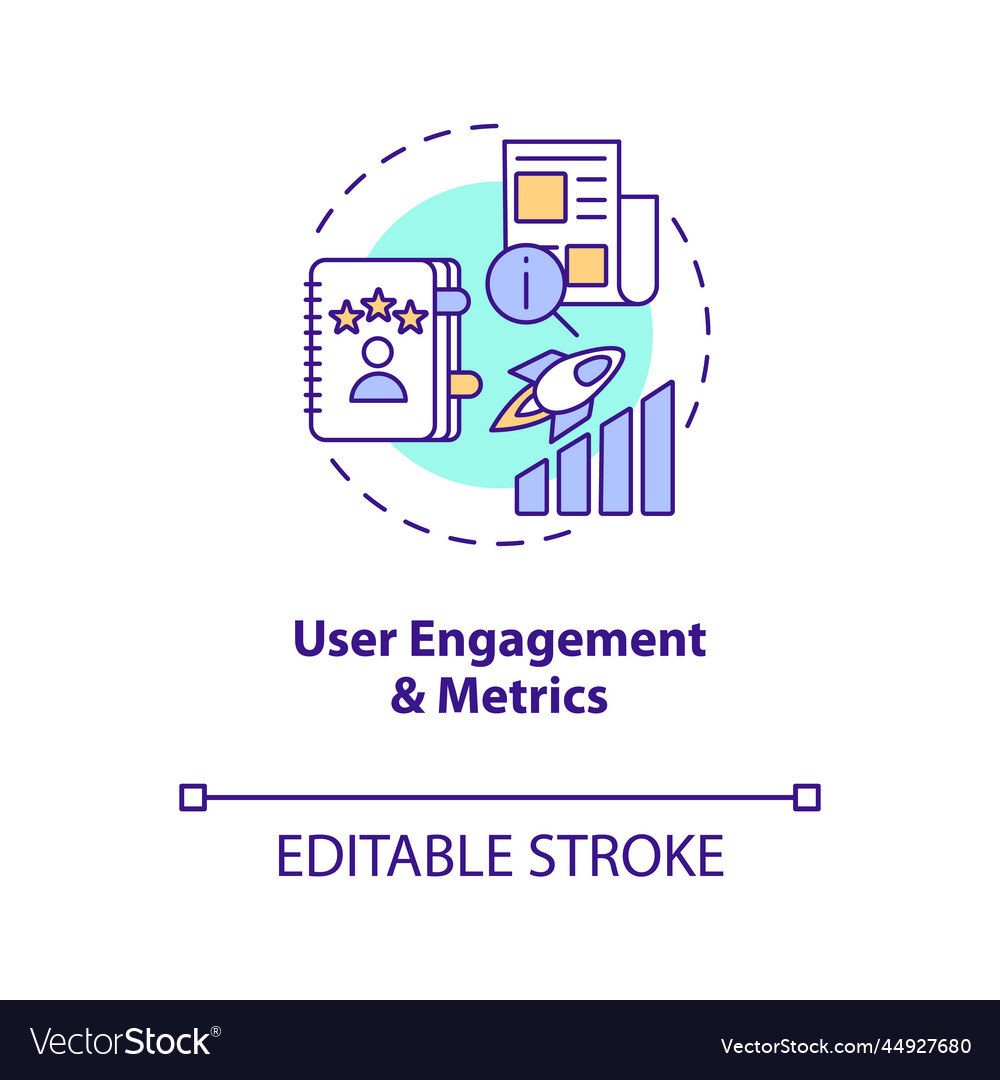 User engagement metrics concept icon Royalty Free Vector User engagement metrics concept icon Royalty Free Vector