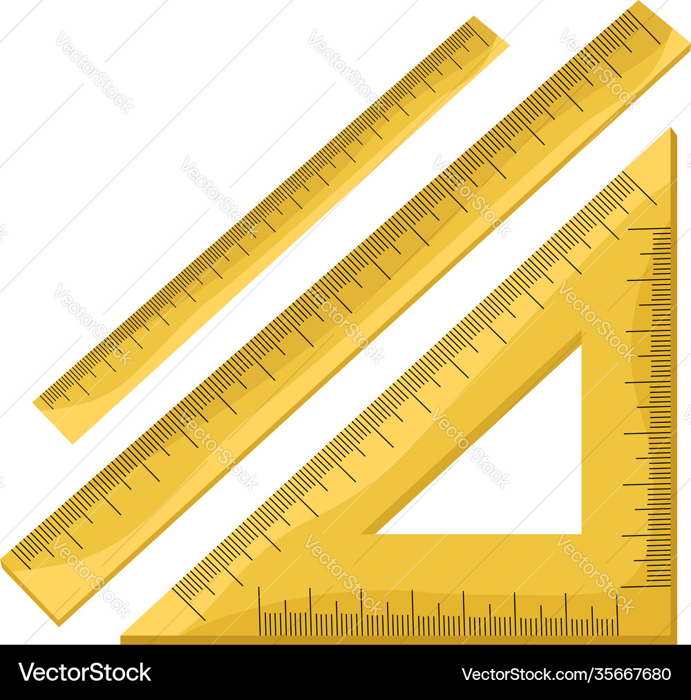 Yellow ruller on white background Royalty Free Vector Image