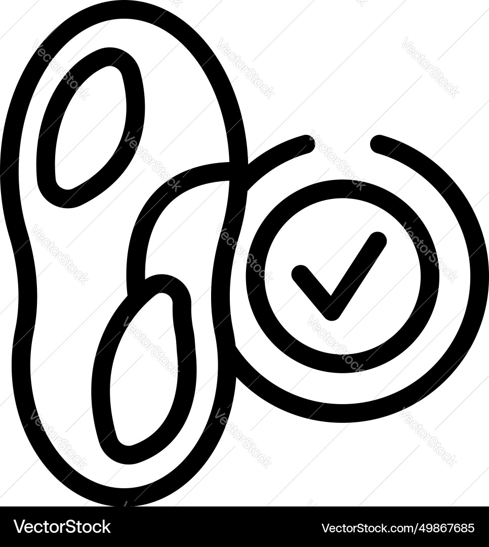 Approved orthopedic insoles icon outline Vector Image