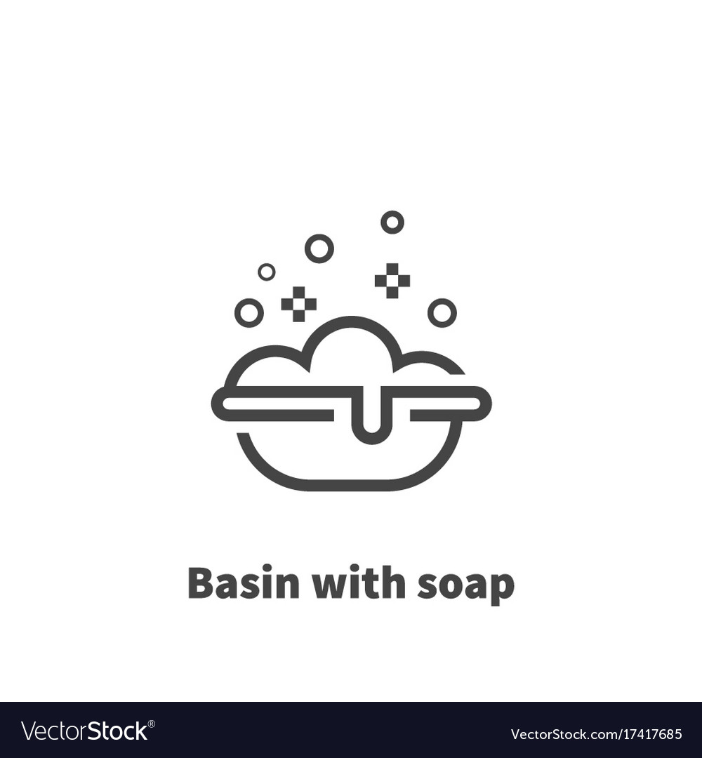 Basin with soap icon symbol Royalty Free Vector Image