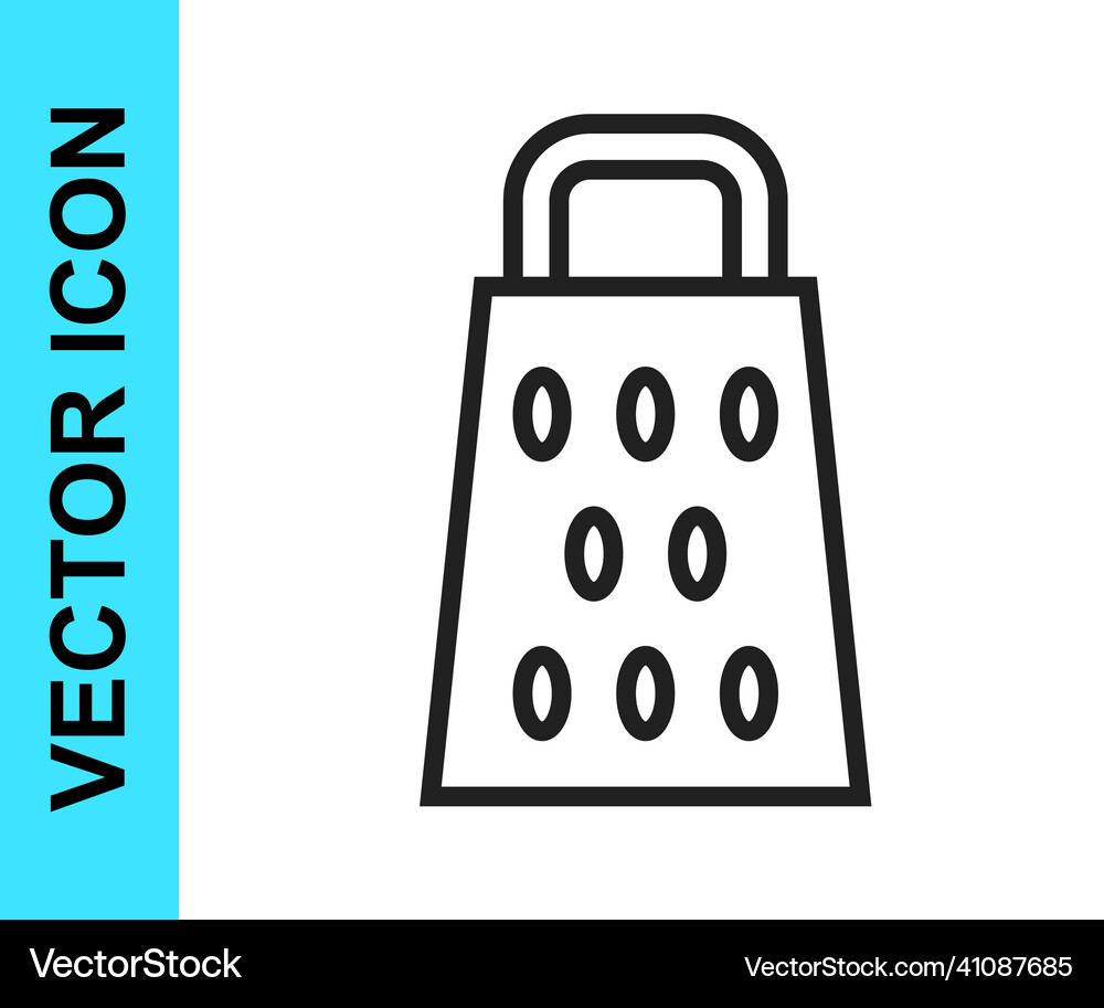 Black line grater icon isolated on white Vector Image