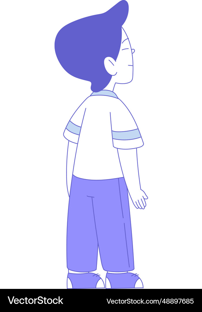 Boy first grader standing and smiling Royalty Free Vector