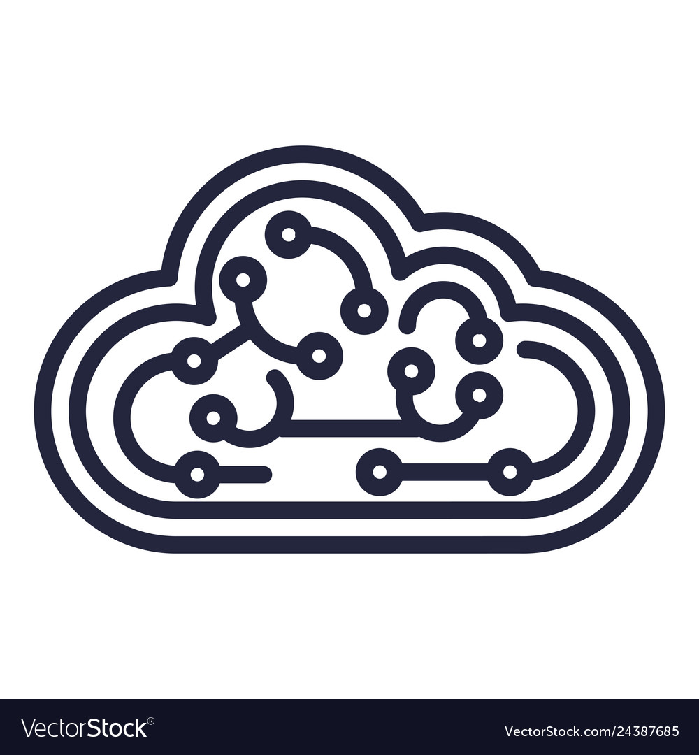 Cloud computing server with circuit Royalty Free Vector
