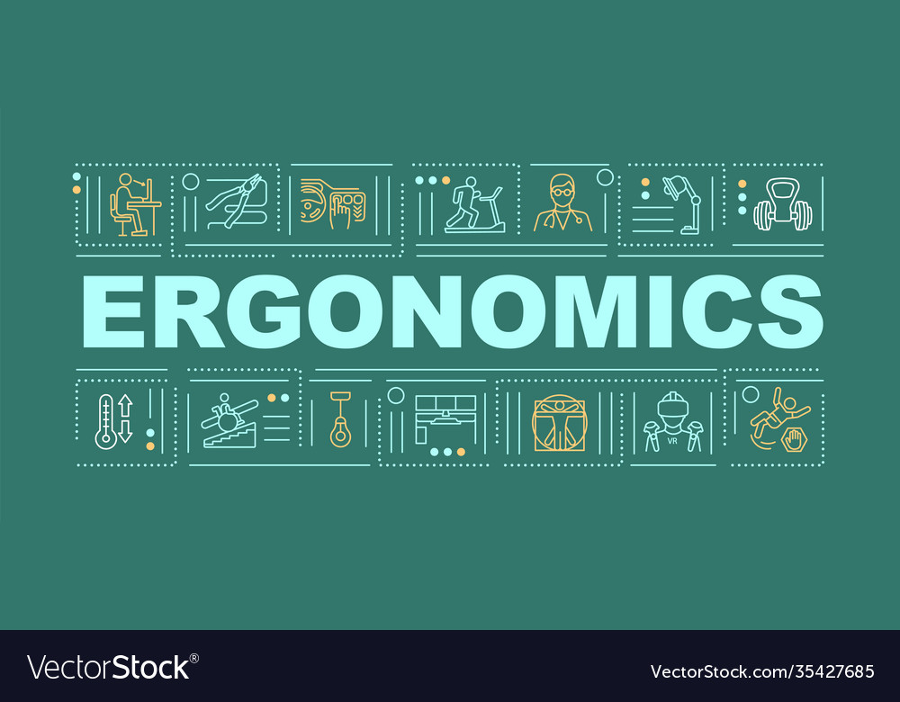 Ergonomics word concepts banner Royalty Free Vector Image Ergonomics word concepts banner Royalty Free Vector Image
