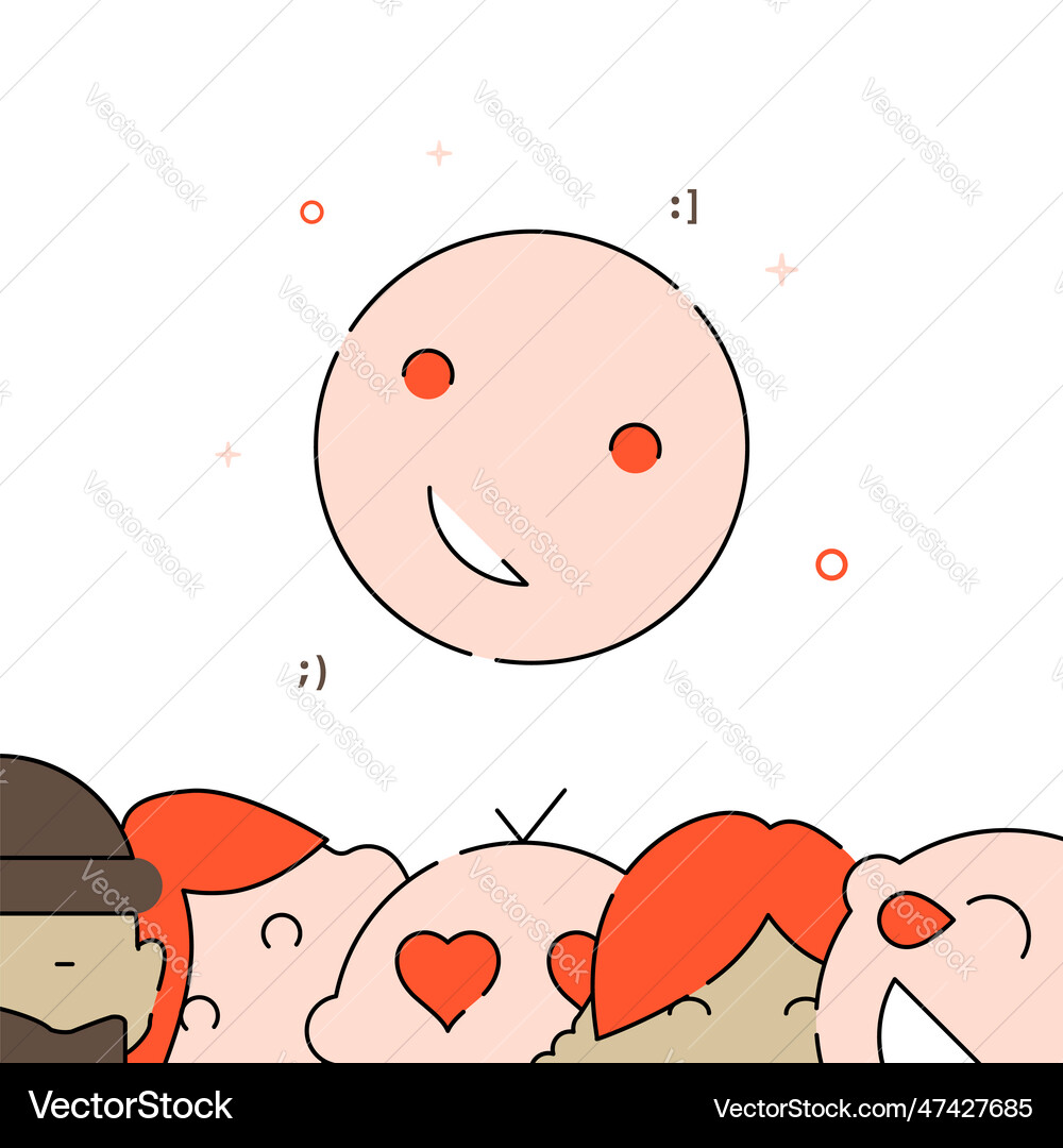 Grinning child kid filled line icon simple Vector Image