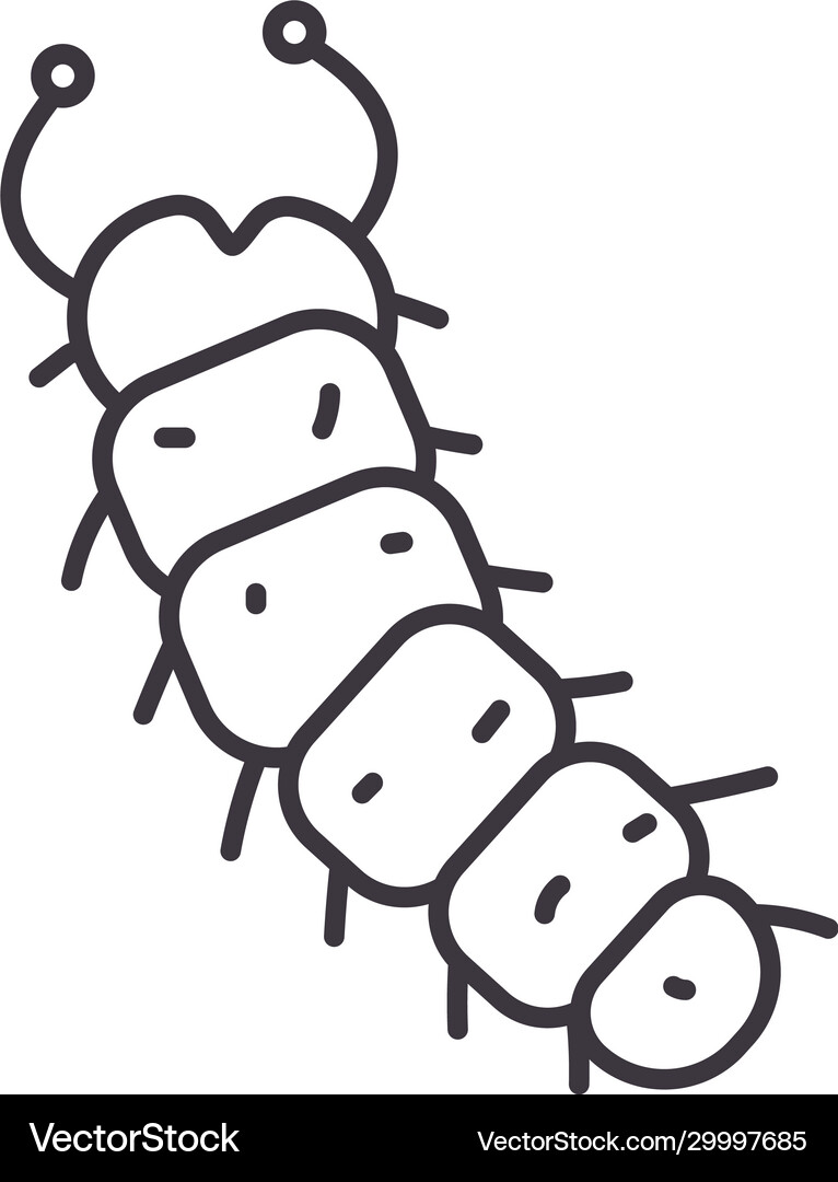 Grub insect icon line detail style Royalty Free Vector Image