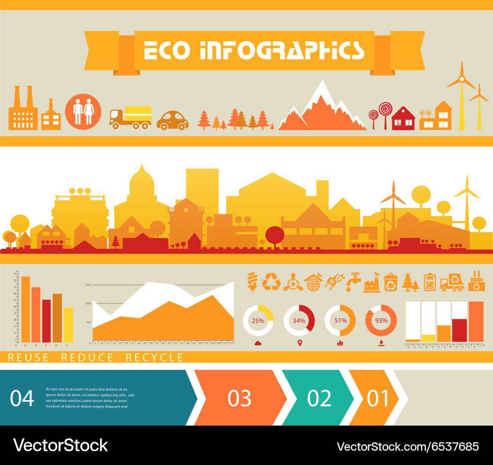 Infographics town and village Royalty Free Vector Image