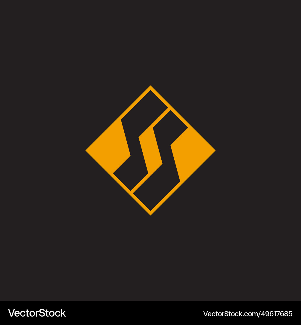 Letter ss golden square tile symbol logo Vector Image