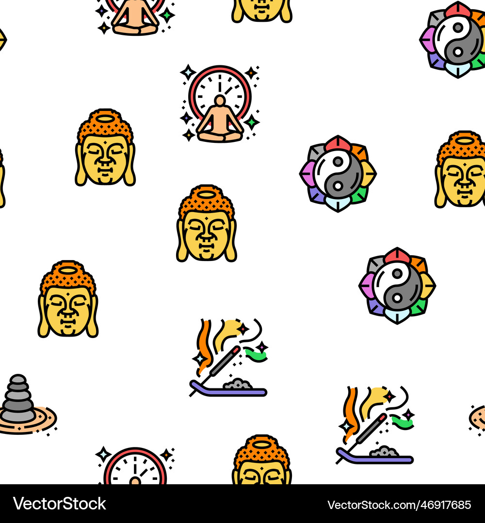 Meditation yoga relax zen seamless pattern Vector Image