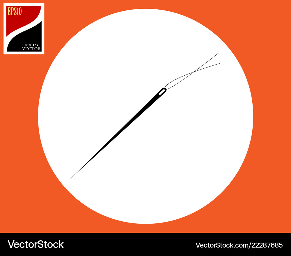 Needle icon for sewing Royalty Free Vector Image
