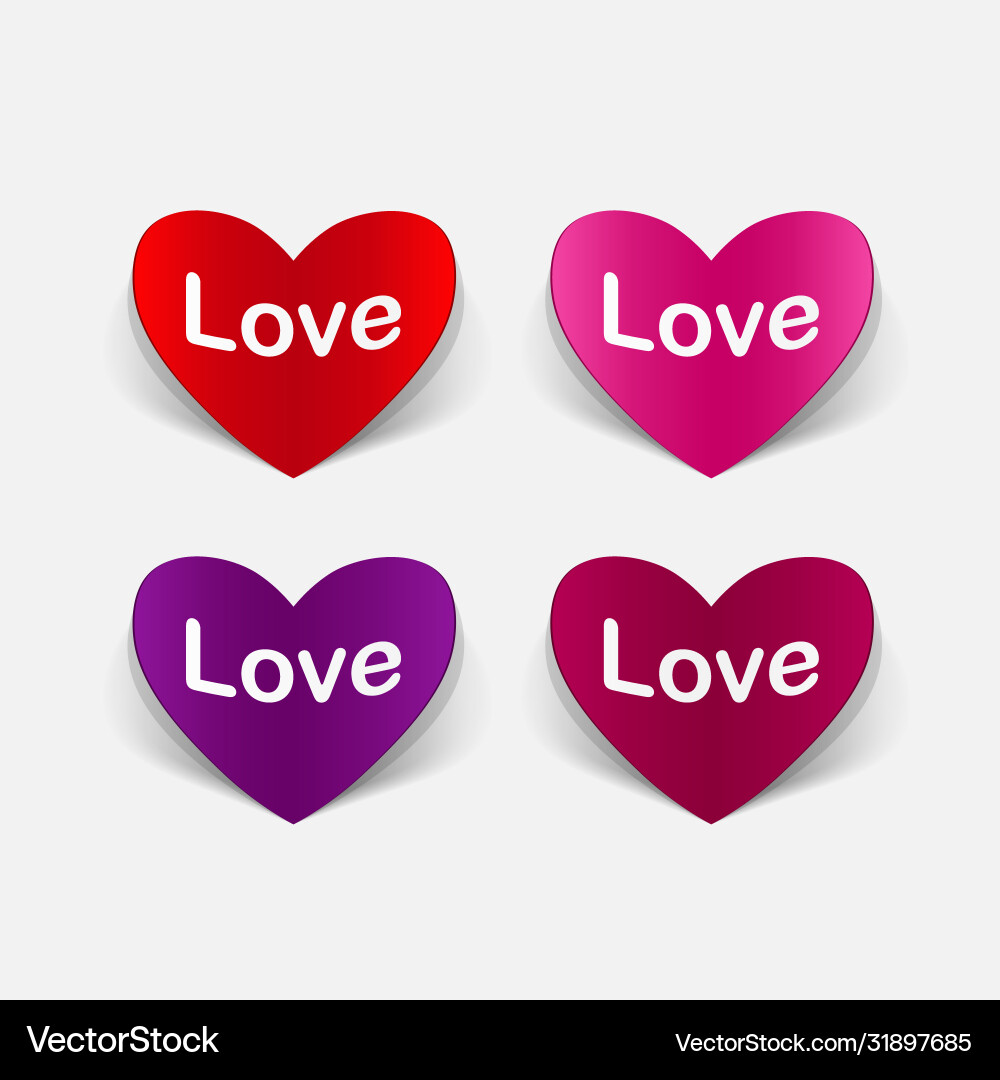 Paper sticker heart love Royalty Free Vector Image