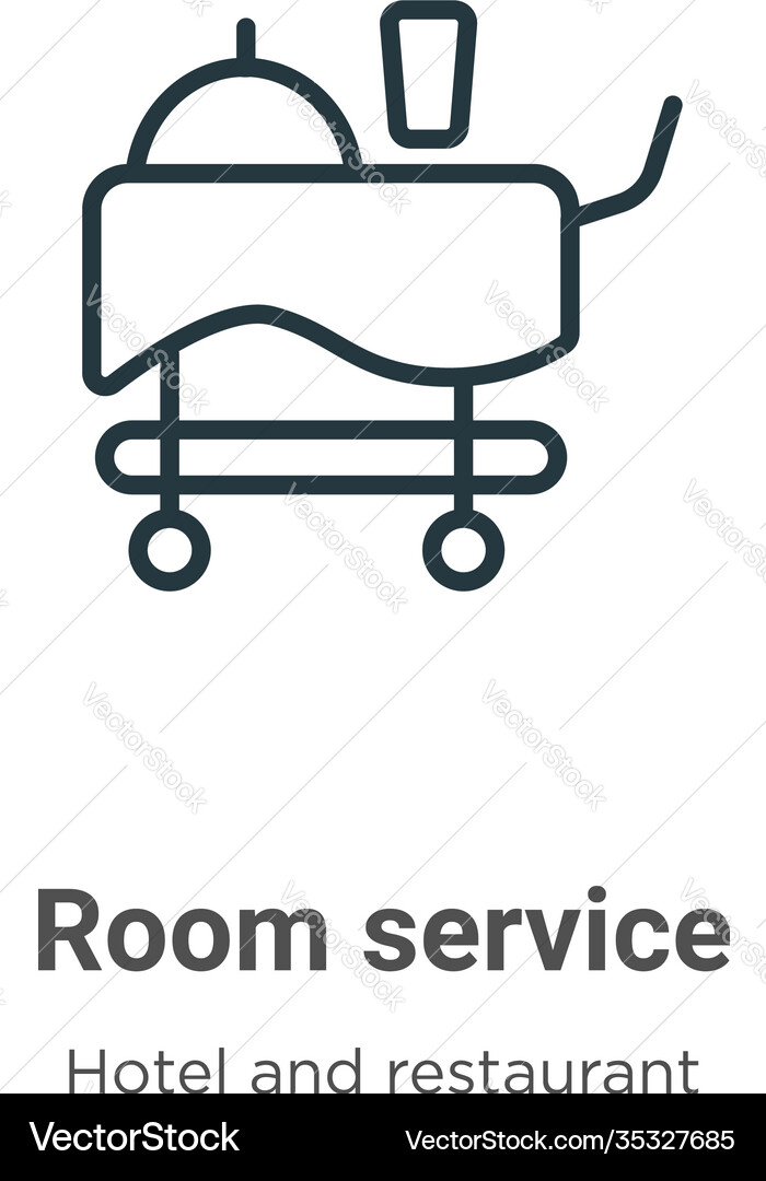 Room service outline icon thin line black Vector Image
