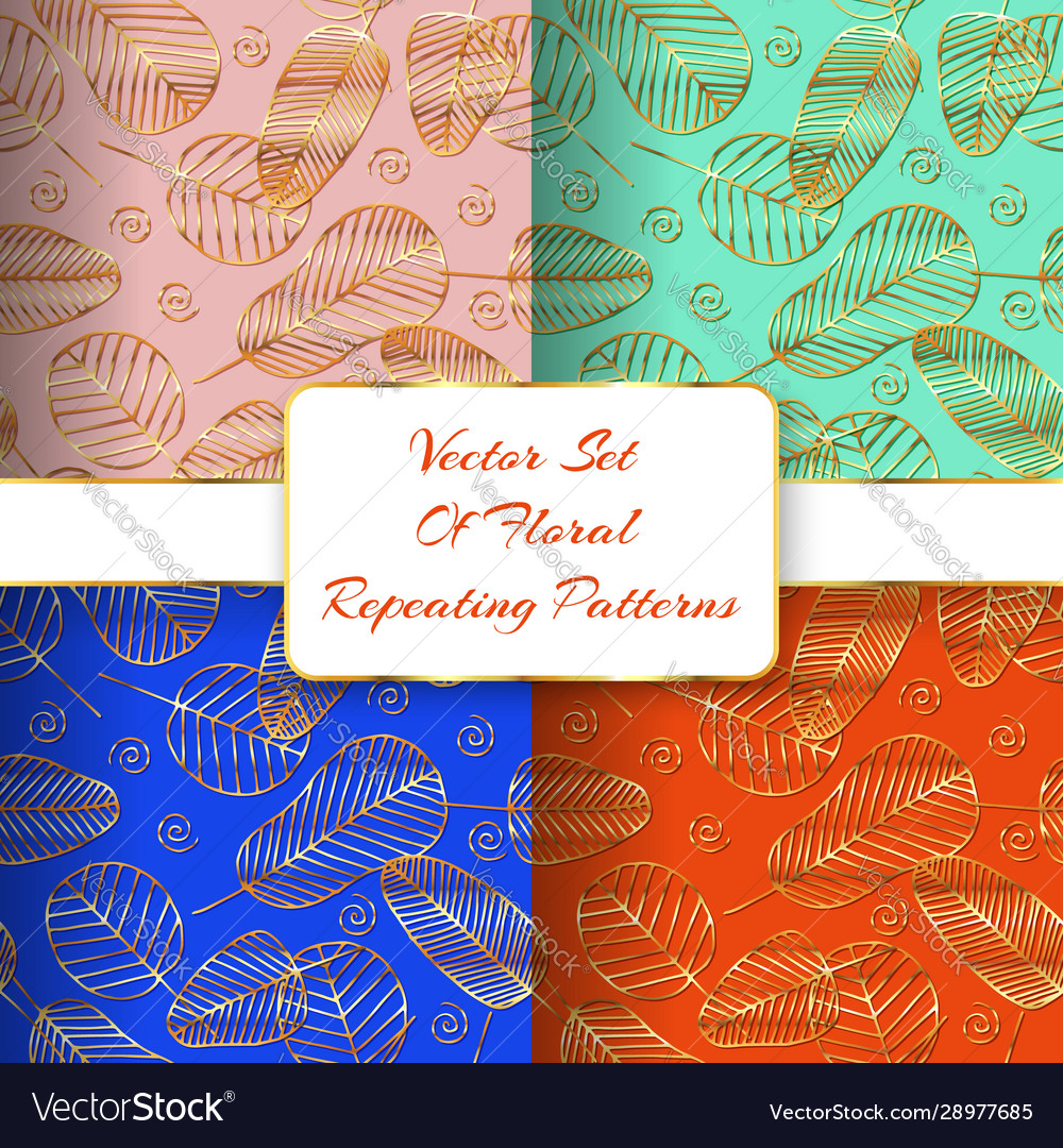 Set floral repeating patterns Royalty Free Vector Image