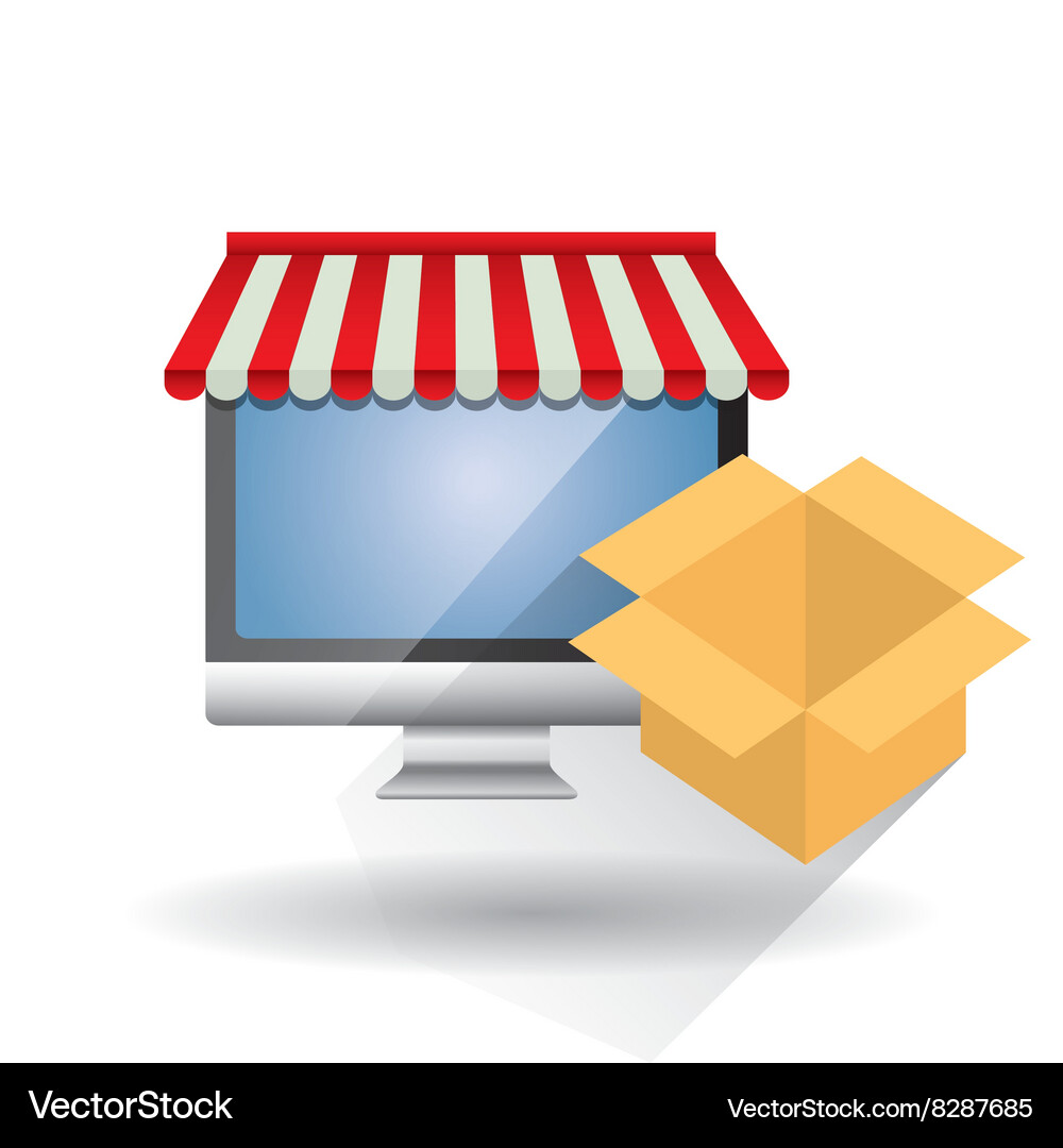 Shopping online and computer design Royalty Free Vector