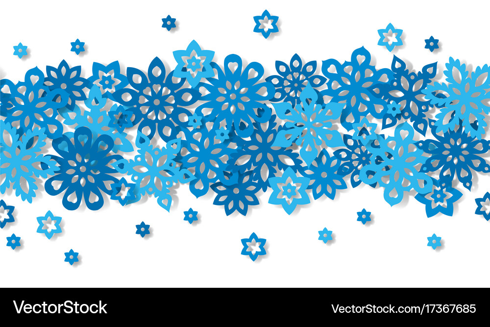 Snowflake Winter Border - Seamless Royalty Free Vector Image