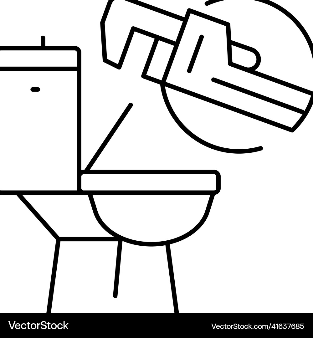 Toilet repair line icon Royalty Free Vector Image