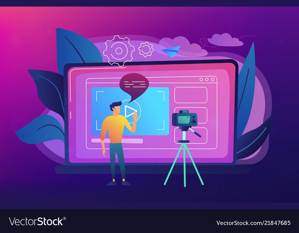 Vlog concept Royalty Free Vector Image - VectorStock