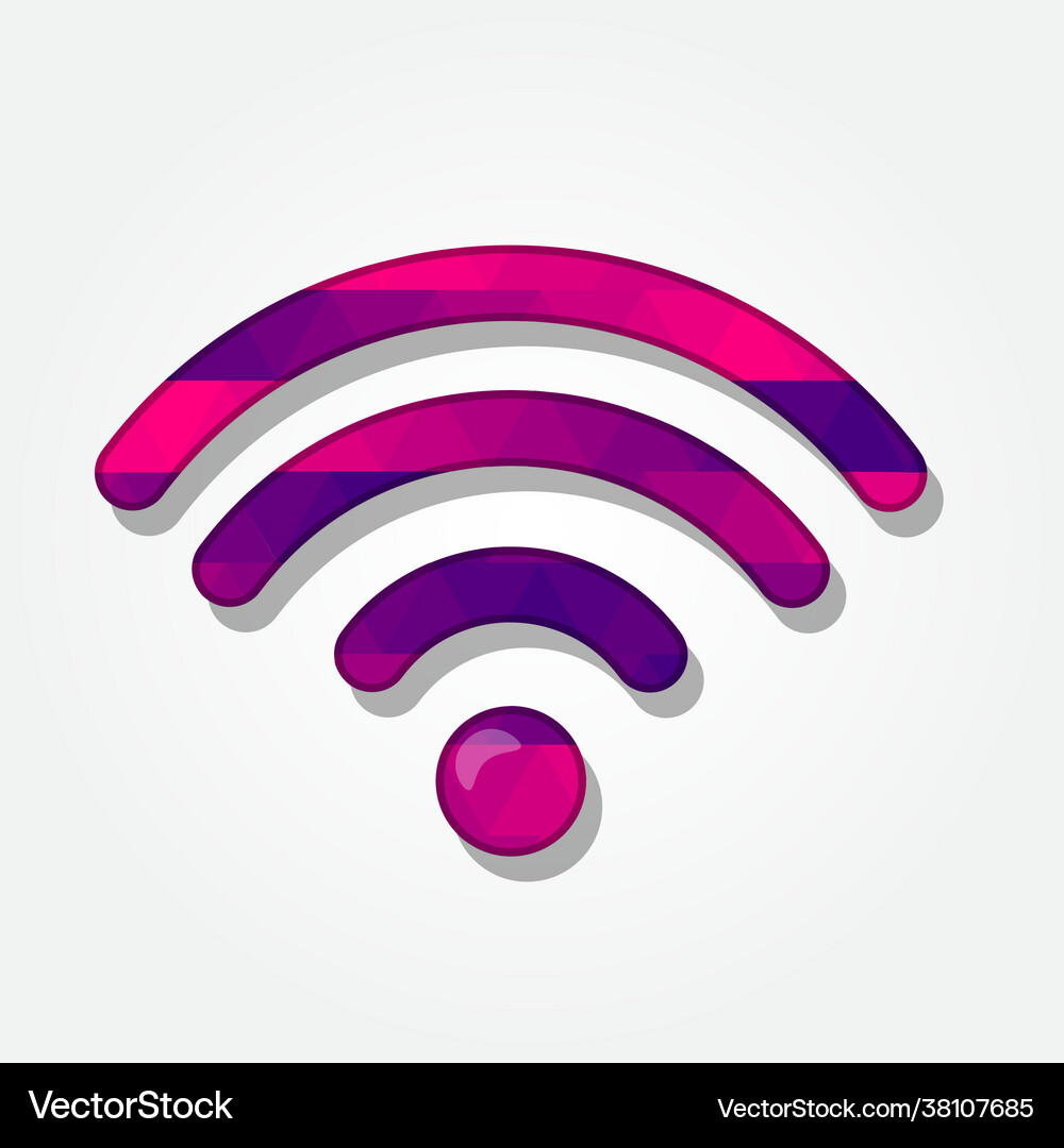 Wifi symbol with colorful triangles Royalty Free Vector