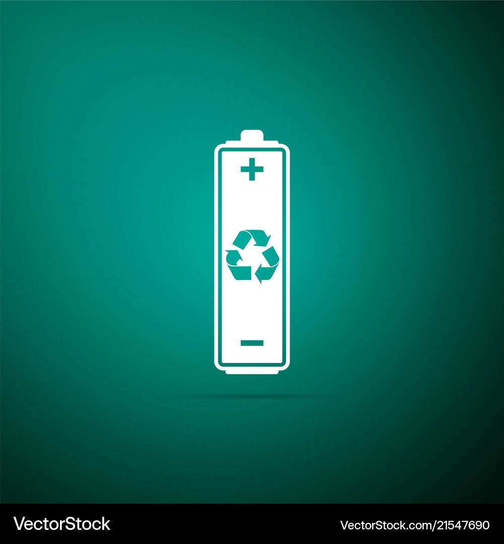 Battery with recycling symbol icon isolated Vector Image