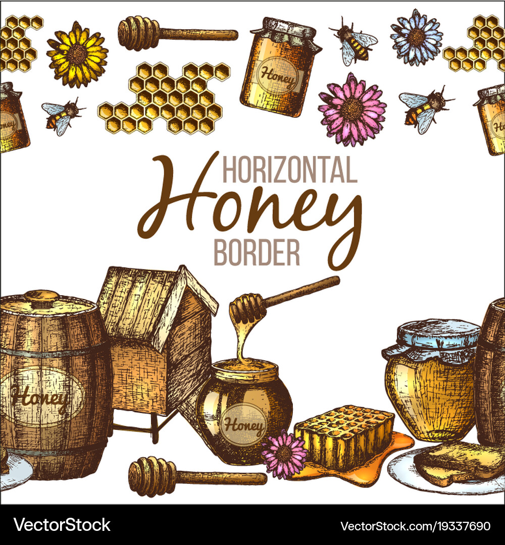 Border of honey Royalty Free Vector Image - VectorStock