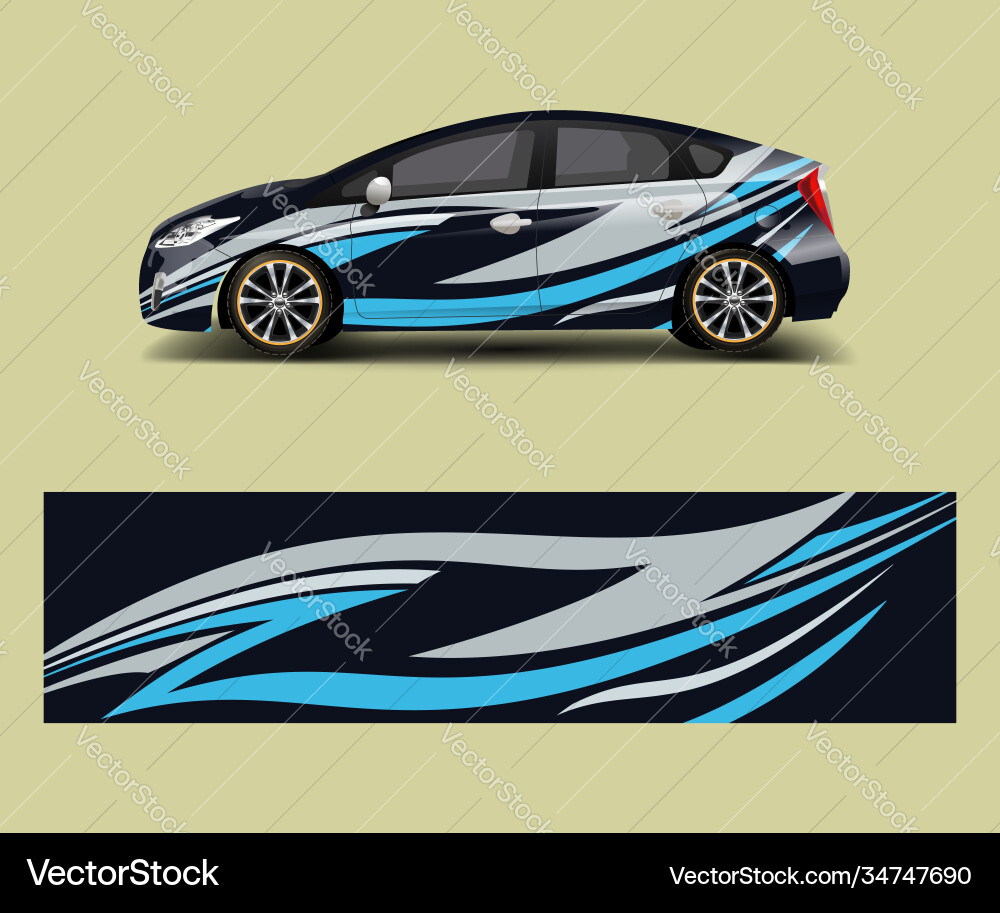 Car decal graphic abstract racing designs Vector Image