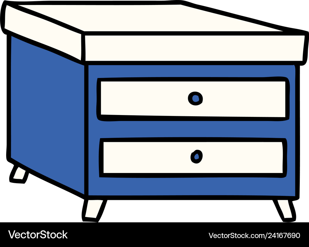 Cartoon doodle of a bedside table Royalty Free Vector Image