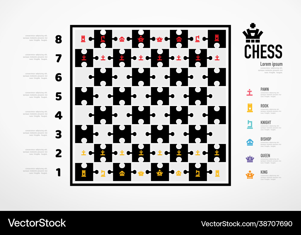 Chessboard with chess infographic business Vector Image