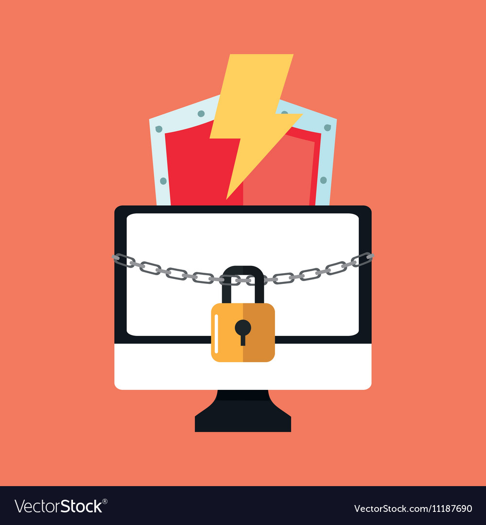 Computer and security system design Royalty Free Vector