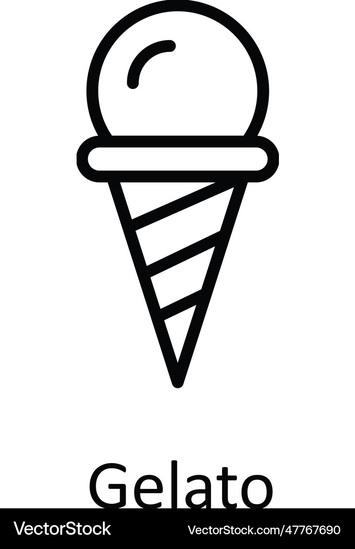 Gelato outline icon design fo Royalty Free Vector Image