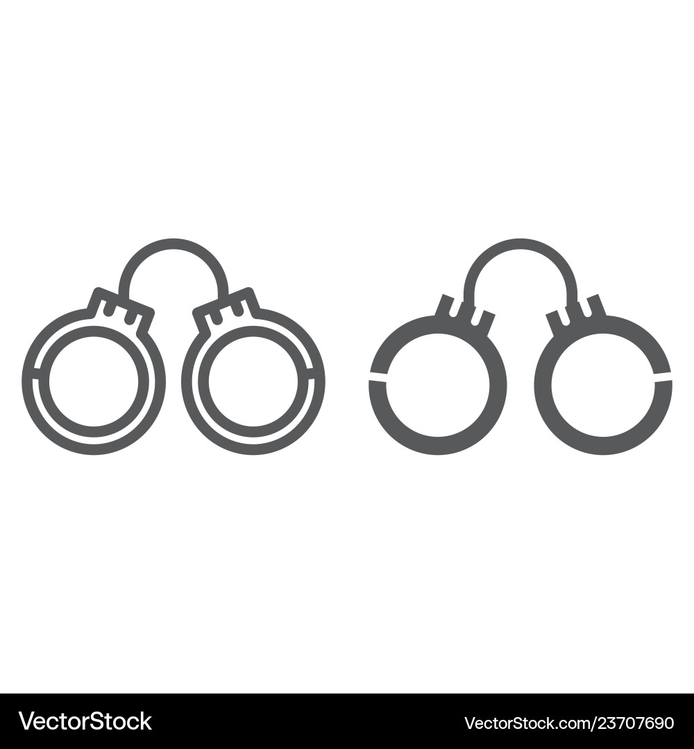 Handcuffs line and glyph icon chain lock Vector Image