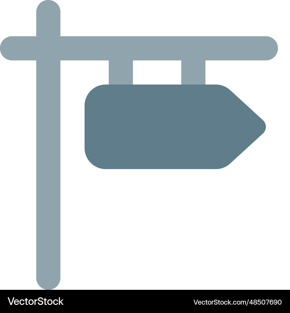 Hanging road sign with a directional arrow Vector Image