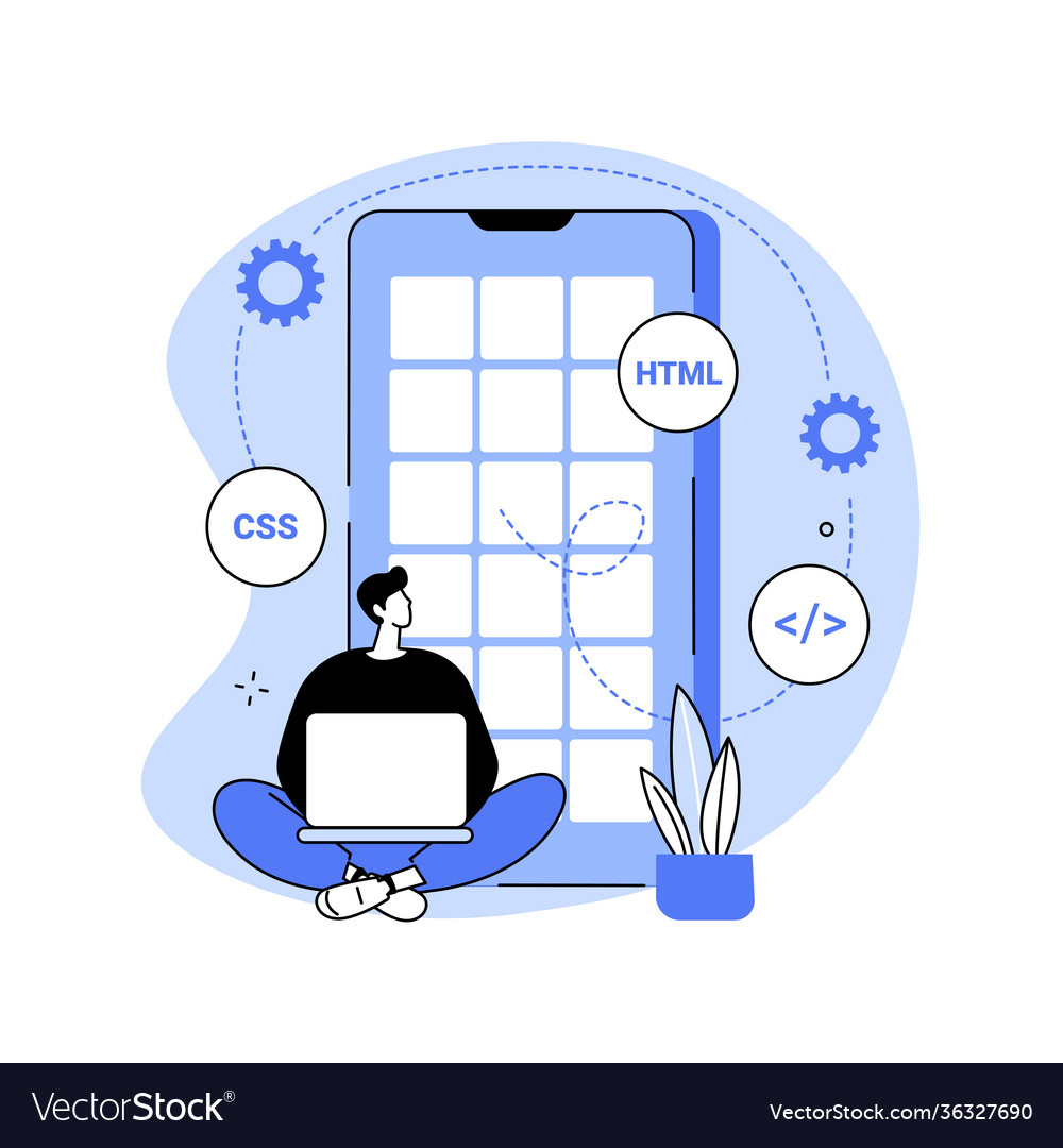 Hybrid mobile app abstract concept Royalty Free Vector Image