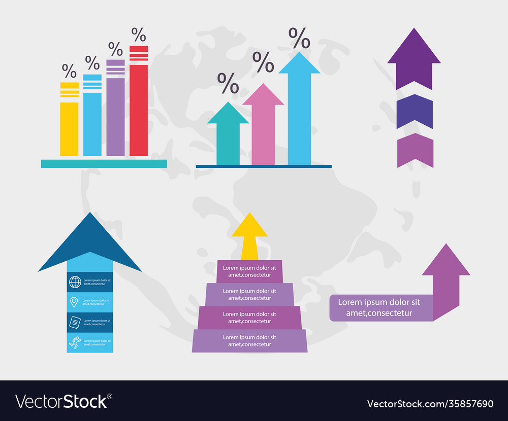 Infographic elements icon set Royalty Free Vector Image