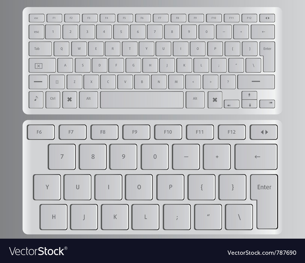 Keyboards white Royalty Free Vector Image - VectorStock