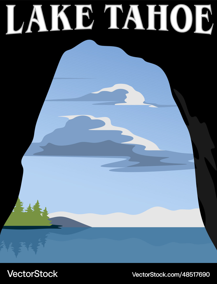 Lake tahoe with beautiful view Royalty Free Vector Image