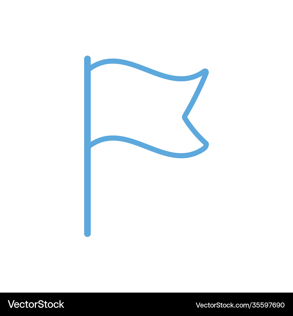 Line flag icon gps road map marker spot or target Vector Image