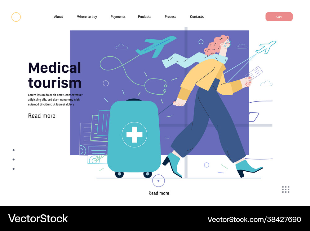 Medical tourism - insurance web template Vector Image