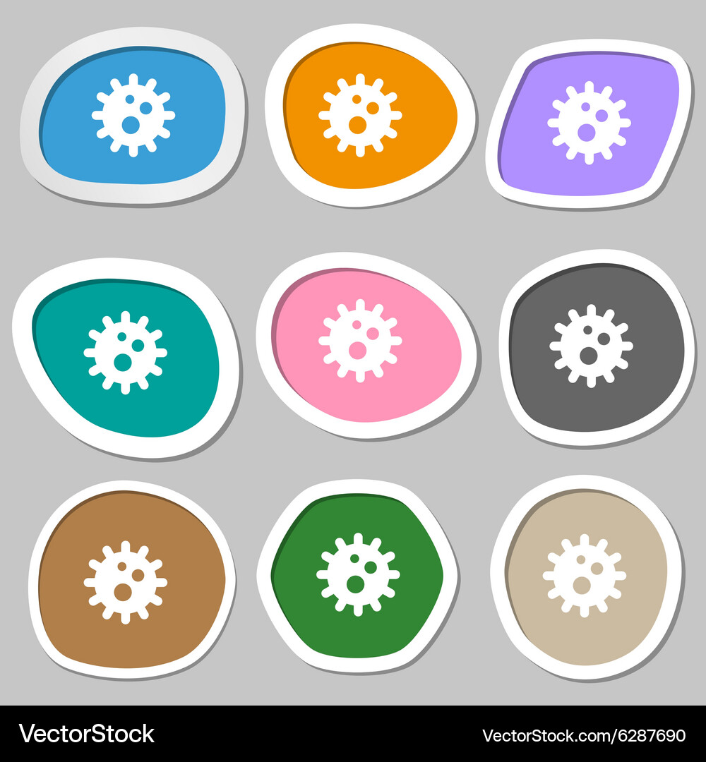 Naval mine icon symbols multicolored paper Vector Image