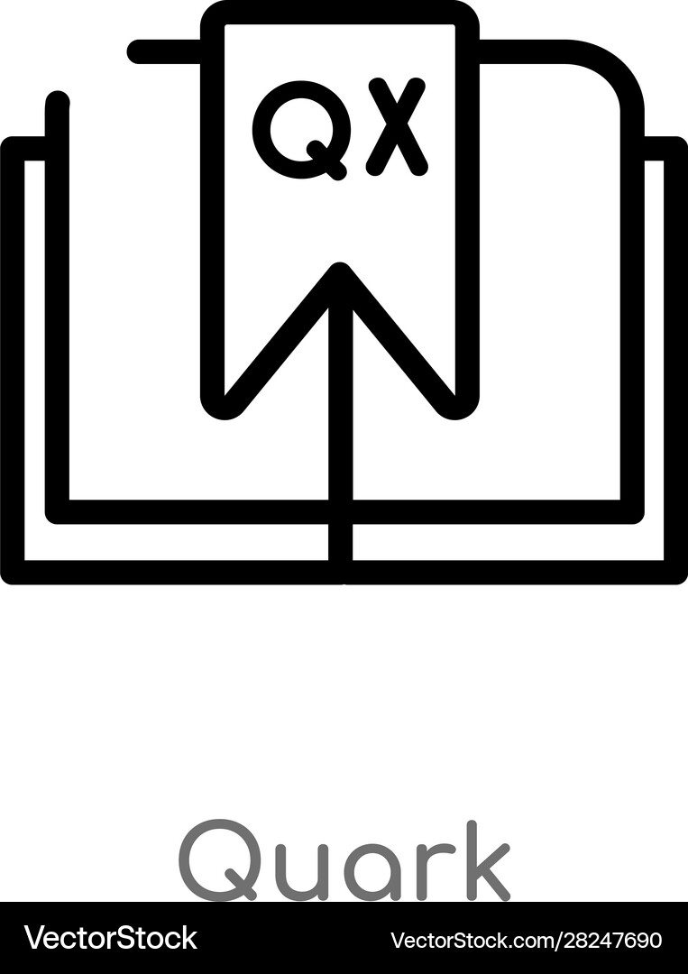Outline quark icon isolated black simple line Vector Image