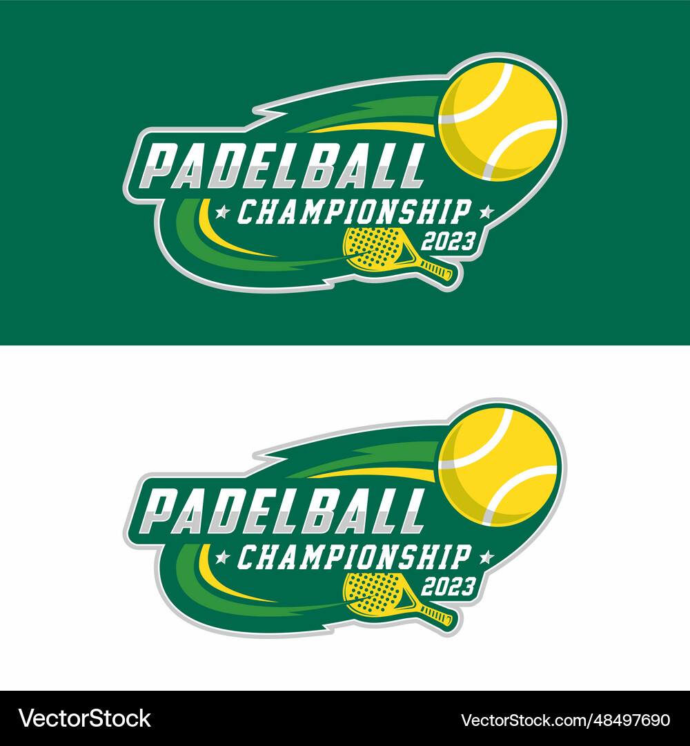 Padelball sport logo design Royalty Free Vector Image