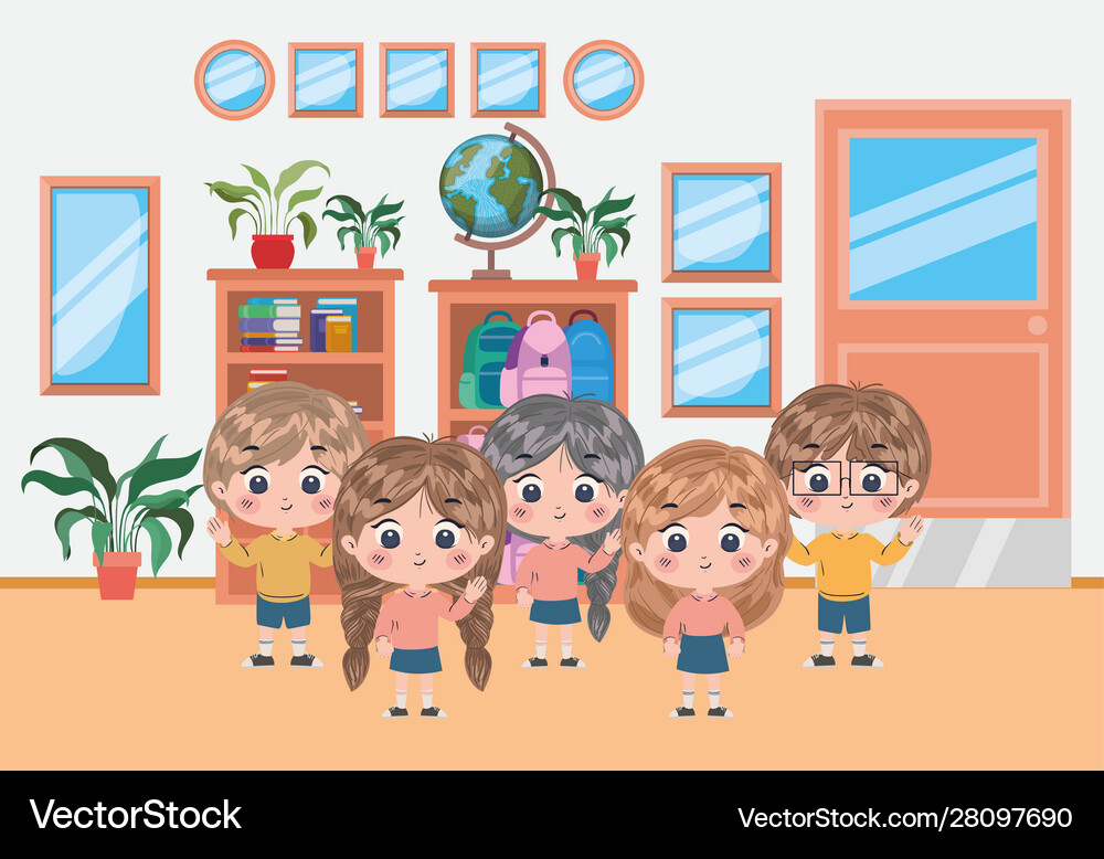 School kids cartoons design Royalty Free Vector Image