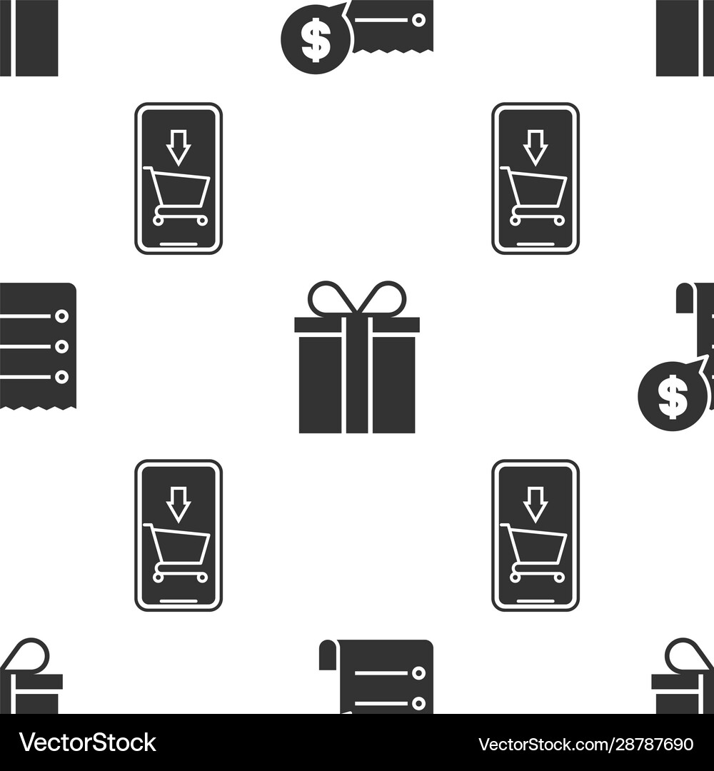 Set paper check and financial check gift box Vector Image