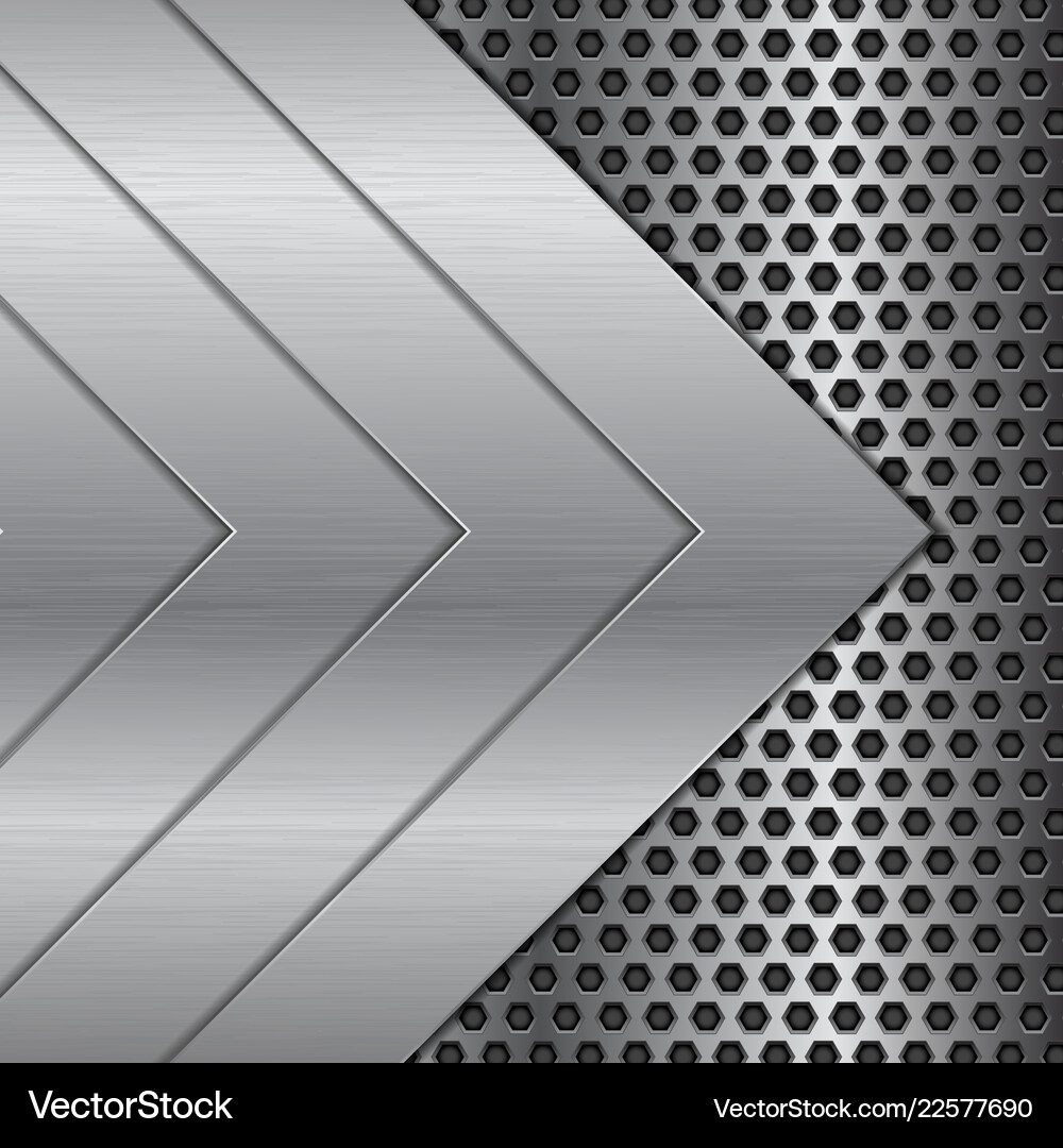 Steel Perforated Metal Background Royalty Free Vector Image