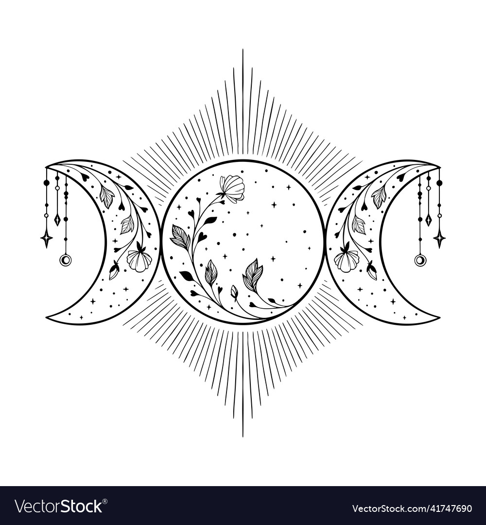 Triple moon Royalty Free Vector Image - VectorStock