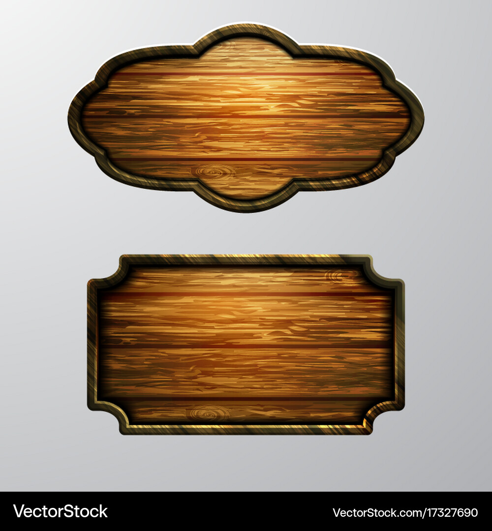 Wooden signs icon set Royalty Free Vector Image