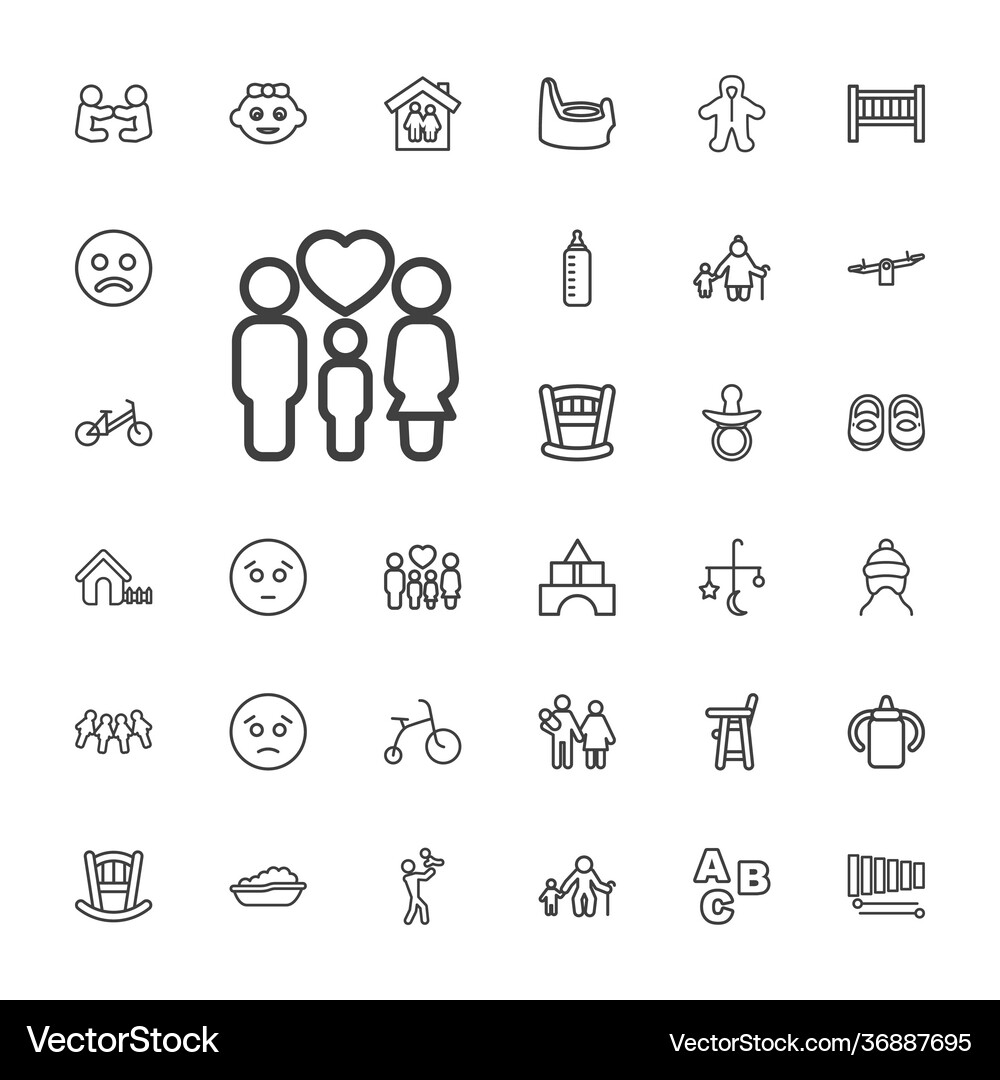 33 child icons Royalty Free Vector Image - VectorStock